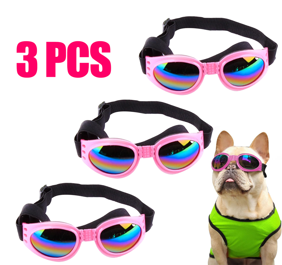 3x Small Pet Dog Doggles Glasses for Dog Goggles Eye UV Protection ...