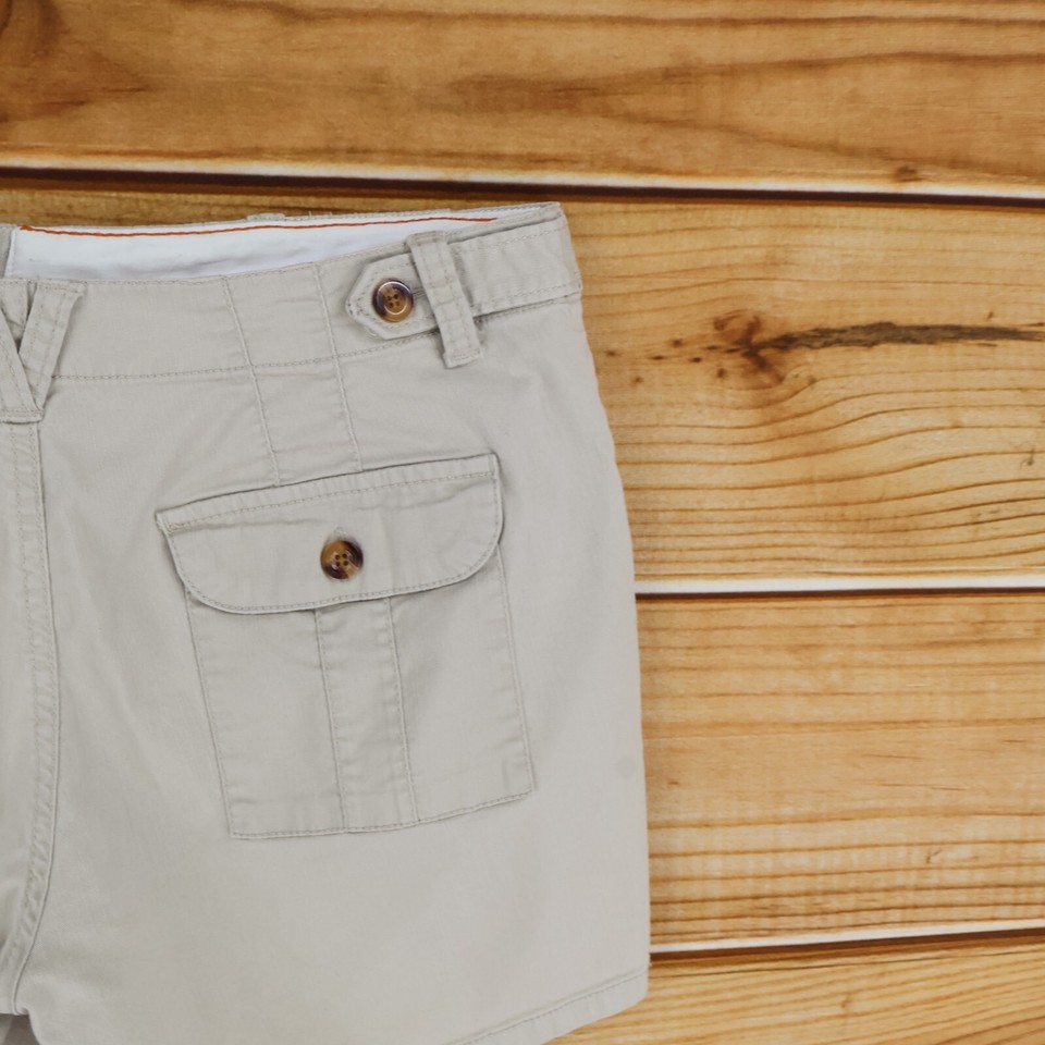 DOCKERS Shorts Womens Sz 6 Beige Cotton Blend Chinos Pockets Low Rise ...