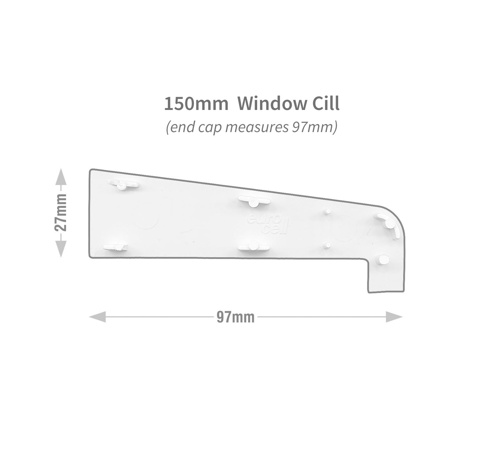 uPVC Window Cill End Cap Stub / 150 / 180mm Plastic PVC External Sill ...