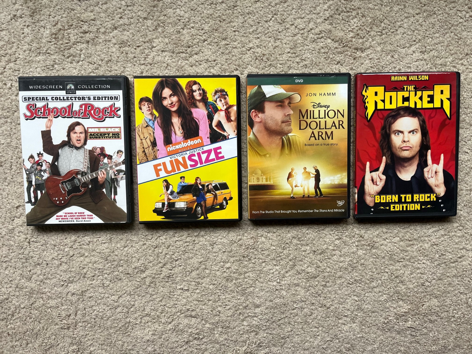 4 DVD lot Family comedy School of Rock Funsize Million Dollar Arm The ...
