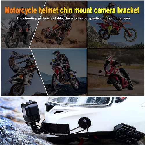 Motorcycle Helmet Chin Mount Holder Kit for GoPro Hero 9/8/6/5 Camera S ...