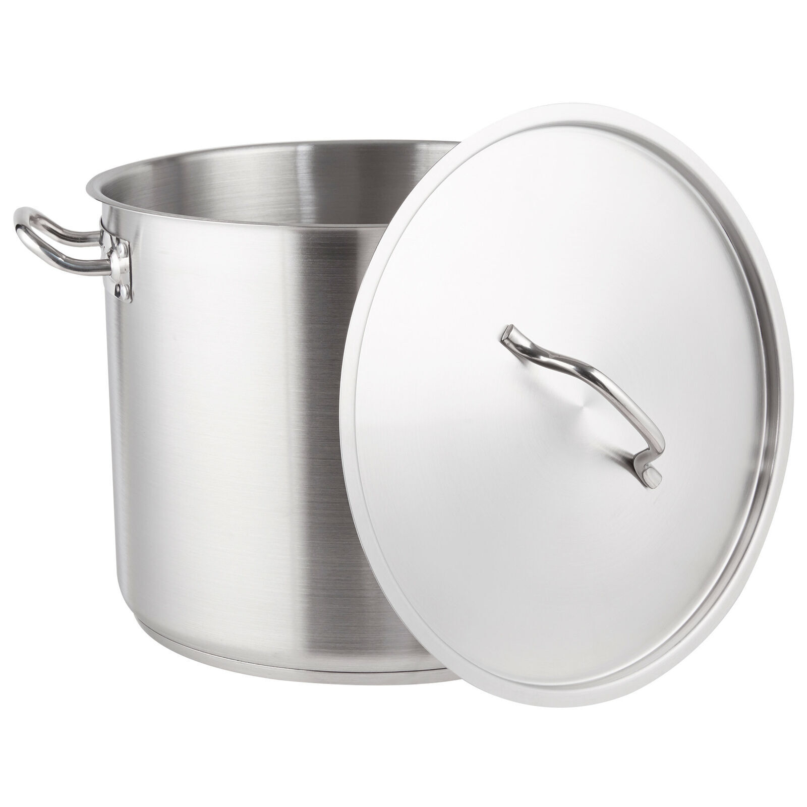 32 Qt. Heavy Duty Silver Stainless Steel Aluminum-Clad Stock Pot with ...