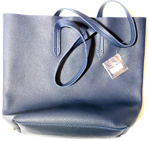 ULTA Beauty Blue Faux Suede Leather Snap Stud Double Handle Tote | eBay