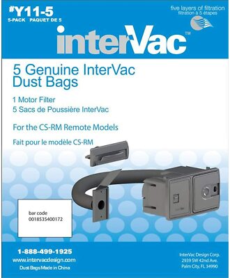 InterVac Y11-5, Genuine InterVac Dust Bags With 1 Motor Exhaust Filter ...