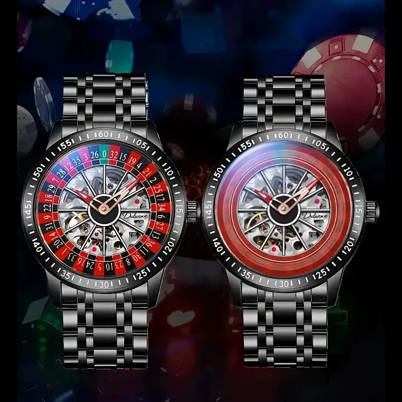 DAXIAOYU WATCH ROULETTE AUTOMATIC MECHANICAL BLACK STAINLESS STEEL | eBay