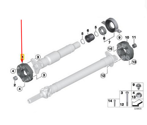 NEW BMW 7 F01 UNIVERSAL FLEX JOINT 26117546426 7546426 4.4 PETROL 09-18 ...