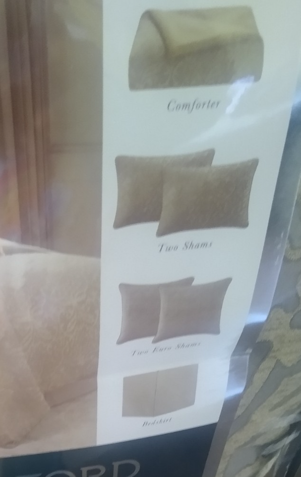 Waterford CARRICK 6 Piece CAL KING Comforter Set Silver / Antique Gold ...