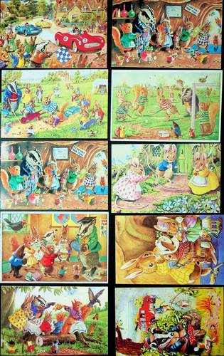 1979 Racey Helps 10 Anthropomorphic Animals Commemorative Postcards- MM ...