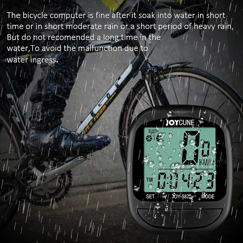 WIRELESS LCD BIKE COMPUTER SPEEDO ODOMETER WATERPROOF SPEEDOMETER CYCLE ...