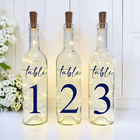 Personalised Wedding Table Number Light Up Bottle, Rustic Reception ...