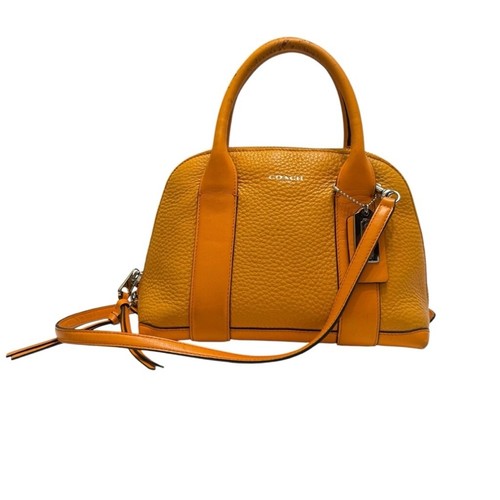 Coach Bleecker Mini Preston Satchel Mandarin Pebbled Leather | eBay