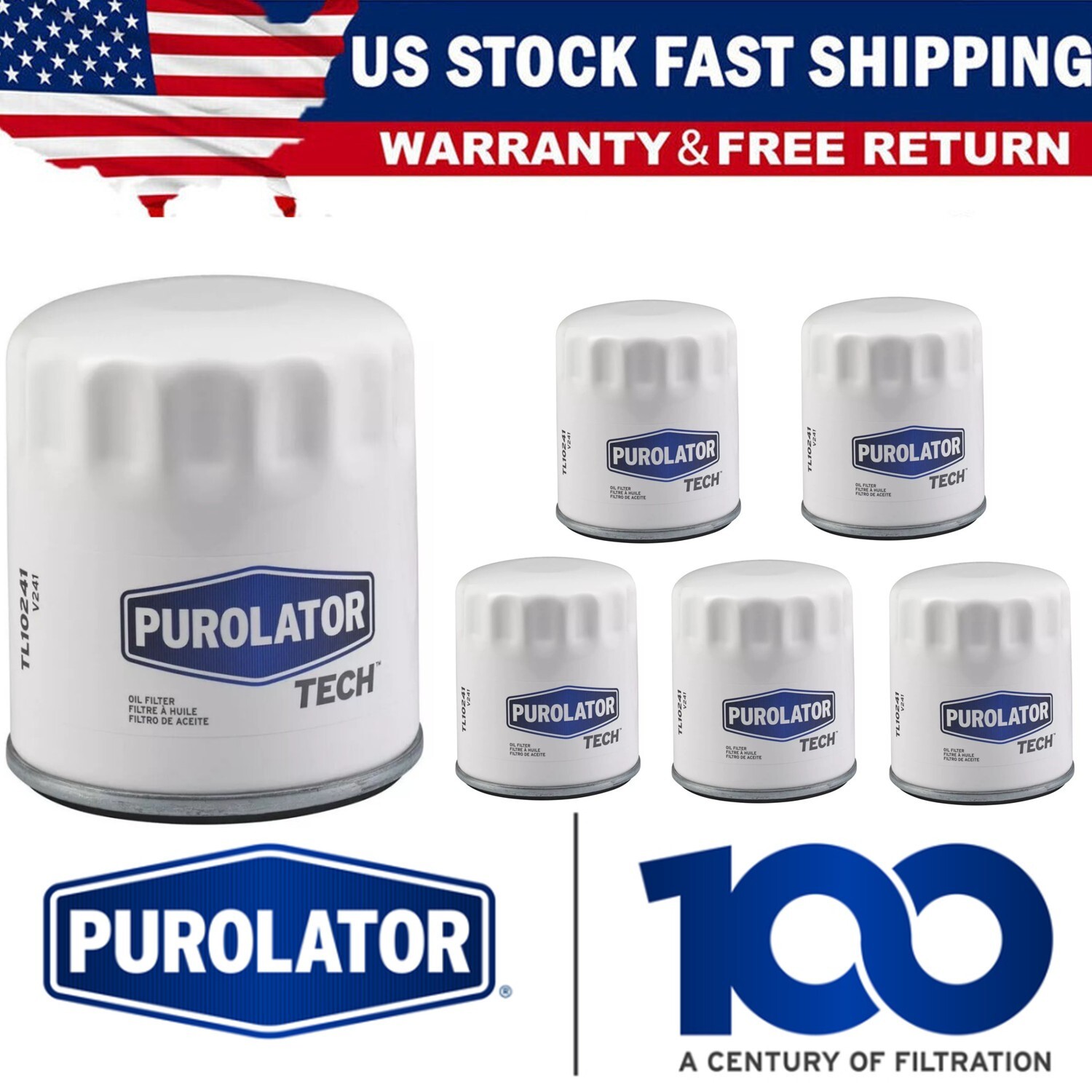 For Z87A Z135 Z131 XG3614 X241 6 Pack TL10241 Purolator Tech Engine Oil ...
