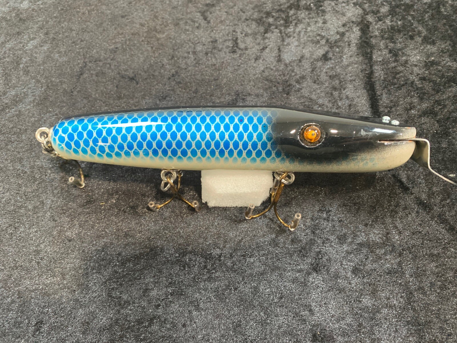 Musky Fishing Lure Beautiful Large Wood Hand Painted 8 1/2” Glass Eyes ...