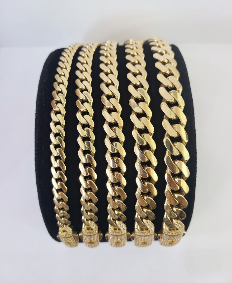 Real 14k Gold Monaco Bracelet 7mm-11mm 8"-8.5" 14kt Yellow | eBay