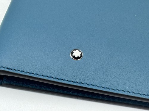 MONTBLANC SELECTION OTTANIO / BLUE SOFT LEATHER 6CC WALLET NEW 100% ...