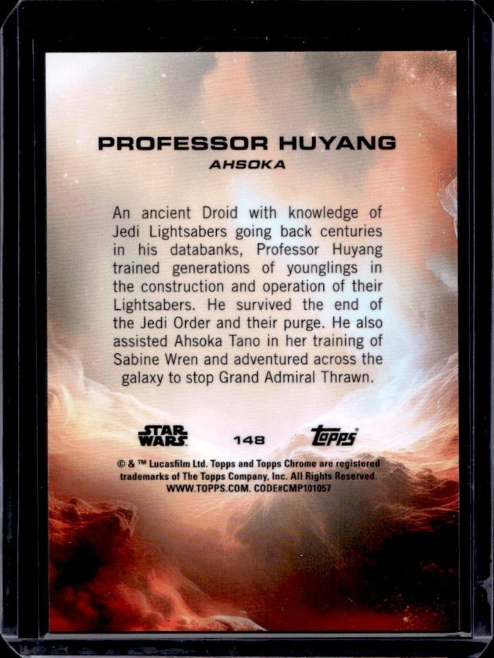 2025 Topps Chrome Star Wars Sapphire Professor Huyang Refractor Gold ...