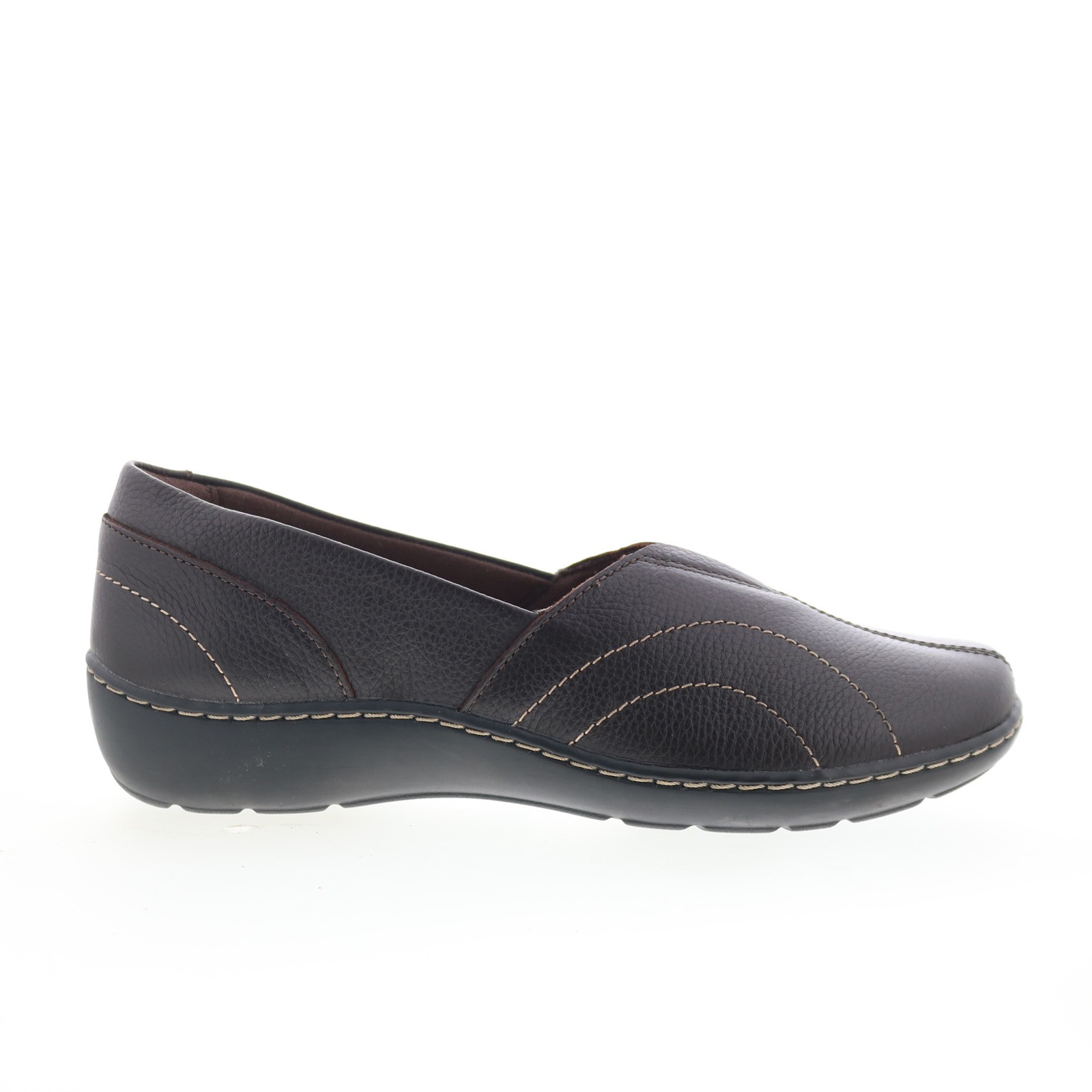 Clarks Cora Meadow 26167756 Womens Brown Leather Slip On Loafer Flats ...