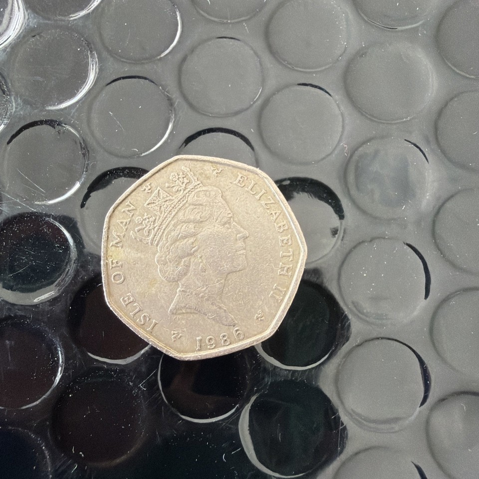 1986 Isle of Man 20p Coin • Elizabeth II • Copper-Nickel Atlantic ...