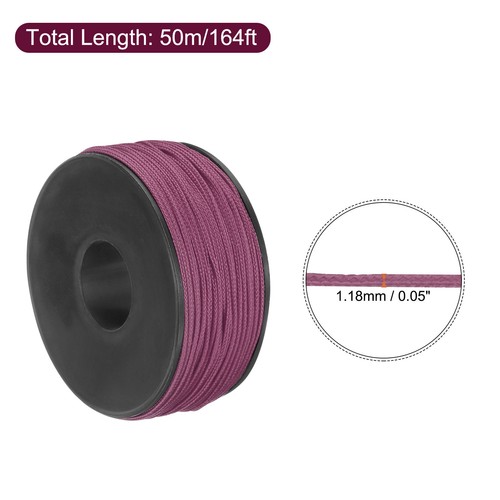 1.18mm x 164 Feet Paracord Micro Cord Rope 100 LB Braided Cord, Plum ...