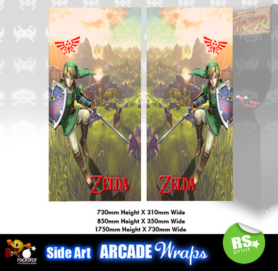 Zelda Arcade Side Artwork Panel Stickers Graphics / Laminated All Sizes ...