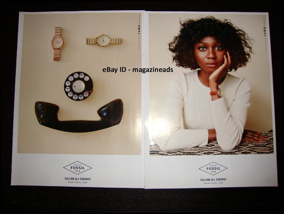 FOSSIL 4-Page Magazine PRINT AD Fall 2015 Oroma Elewa CALLING ALL CURIOUS | eBay