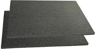 1/2" Thick Black Polyethylene Foam Sheets 2-Pack - 16x12 - Shock ...
