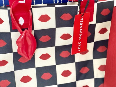 BNWT Lulu Guinness Waitrose bag Latest Design Lip Chess Tote Limited ...