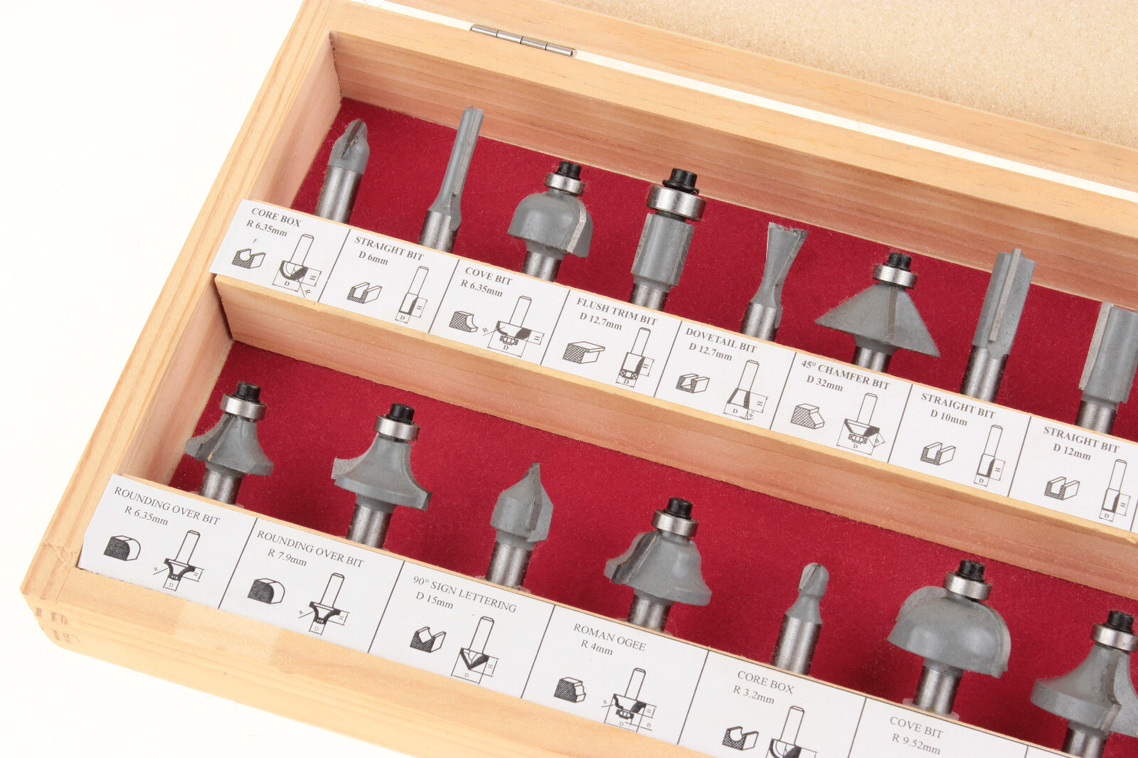 HM Fräsersatz 18 tgl Schaft 8 mm Nutfräser Fräser Holzfräser Oberfräser ...