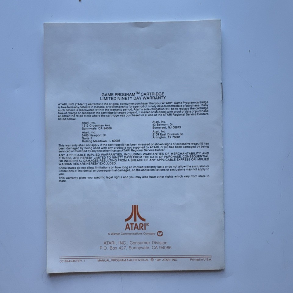 Atari 2600 Pac-Man Game w/ Box & Manual – CX2646 Complete Vintage Set ...