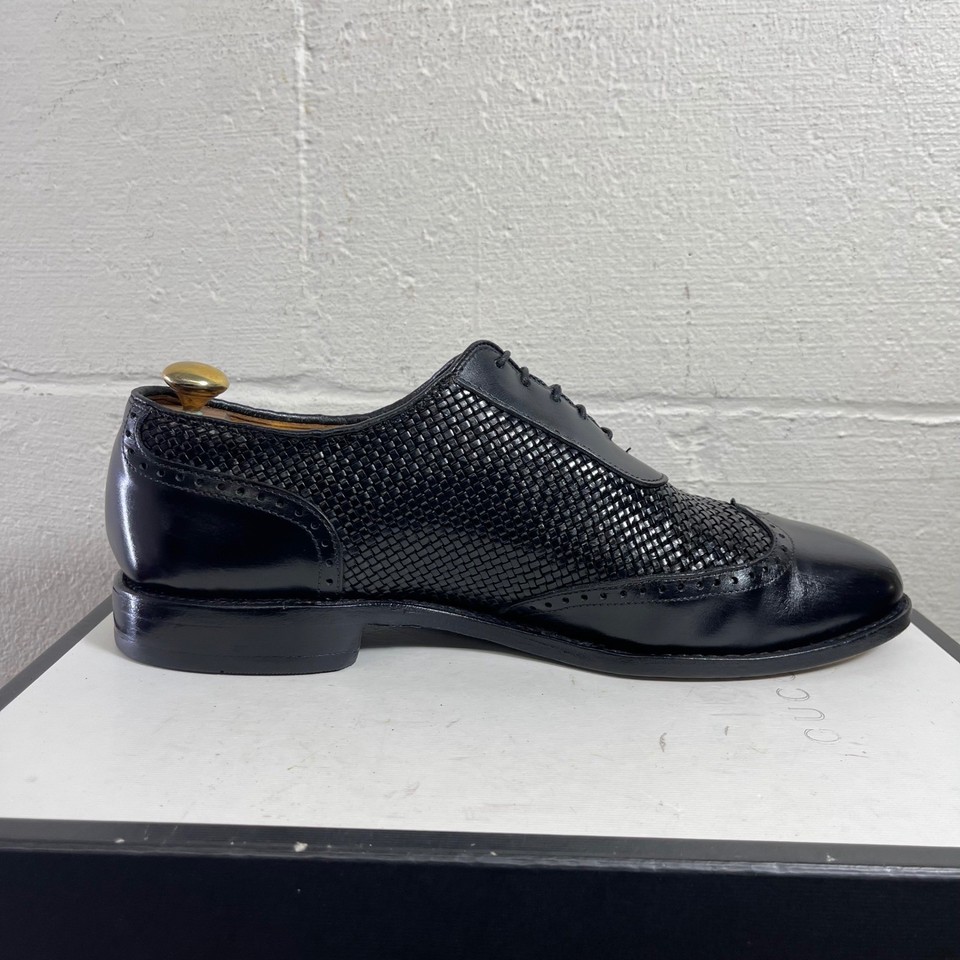 Allen Edmonds Hampstead Woven Wingtip Black Leather Oxford Dress Shoes ...