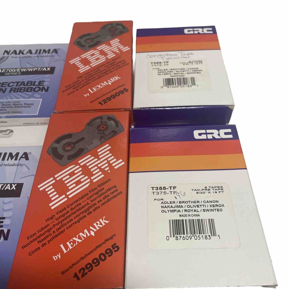 Lot IBM 1299508 Typewriter High-Yield Black Correctable Film Ribbons ...