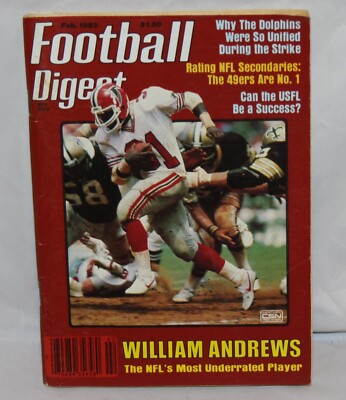Football Digest Magazine 1983 William Andrews Atlanta Falcons | eBay