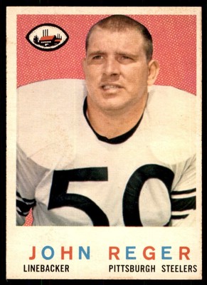 1959 Topps #124 John Reger ROOKIE Pittsburgh Steelers / Pitt Panthers ...