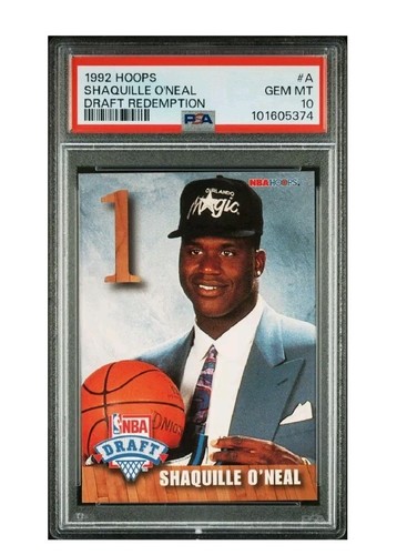 1992 HOOPS SHAQUILLE O’NEAL DRAFT REDEMPTION ROOKIE CARD #A RC PSA 10 ...