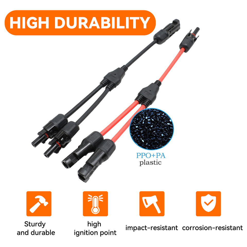Solar Panel Y Branch Cable Connection Waterproof Adapter Connector ...