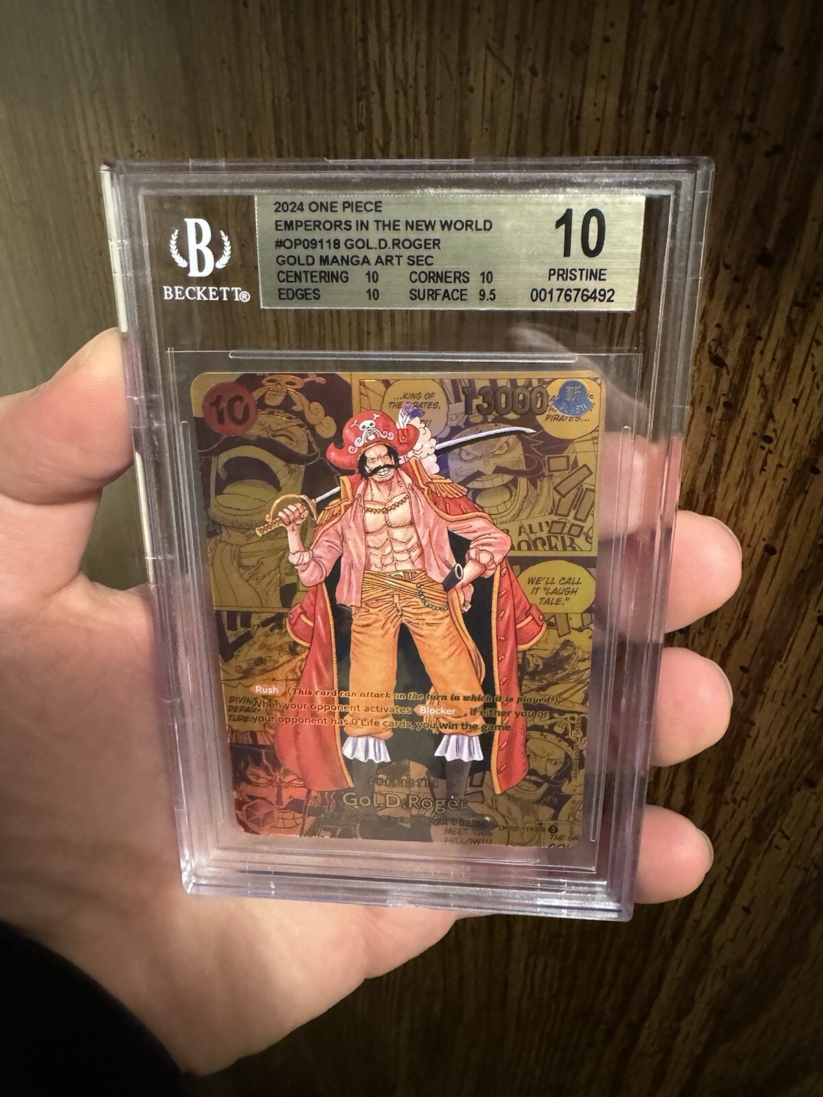 BGS 10 2024 One Piece GOL D ROGER Gold Manga ENGLISH #OP09-118 IN HAND ...