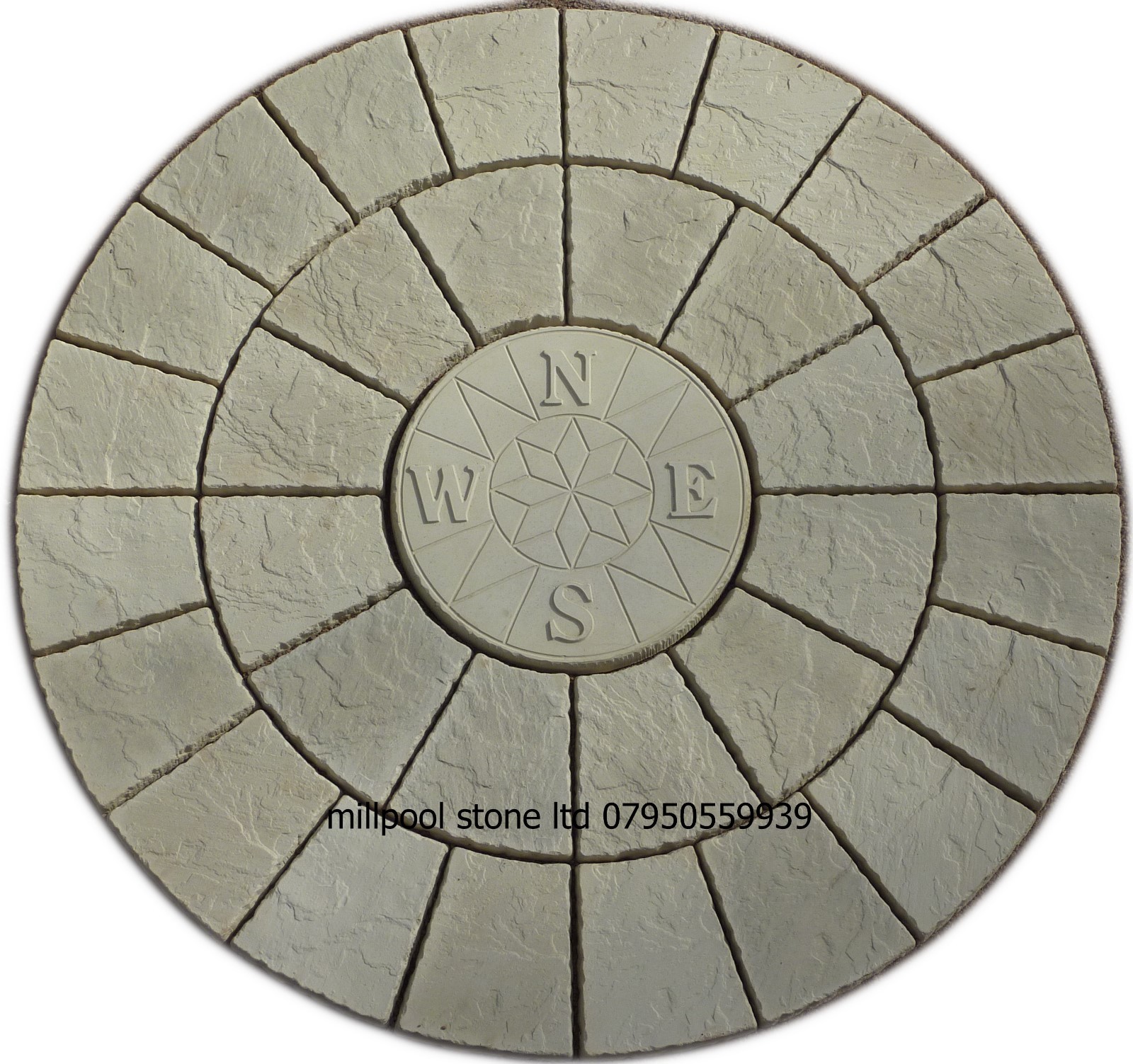 1.8M BUFF COMPASS ROTUNDA CIRCLE PAVING PATIO SLABS STONES [DELIVERY ...