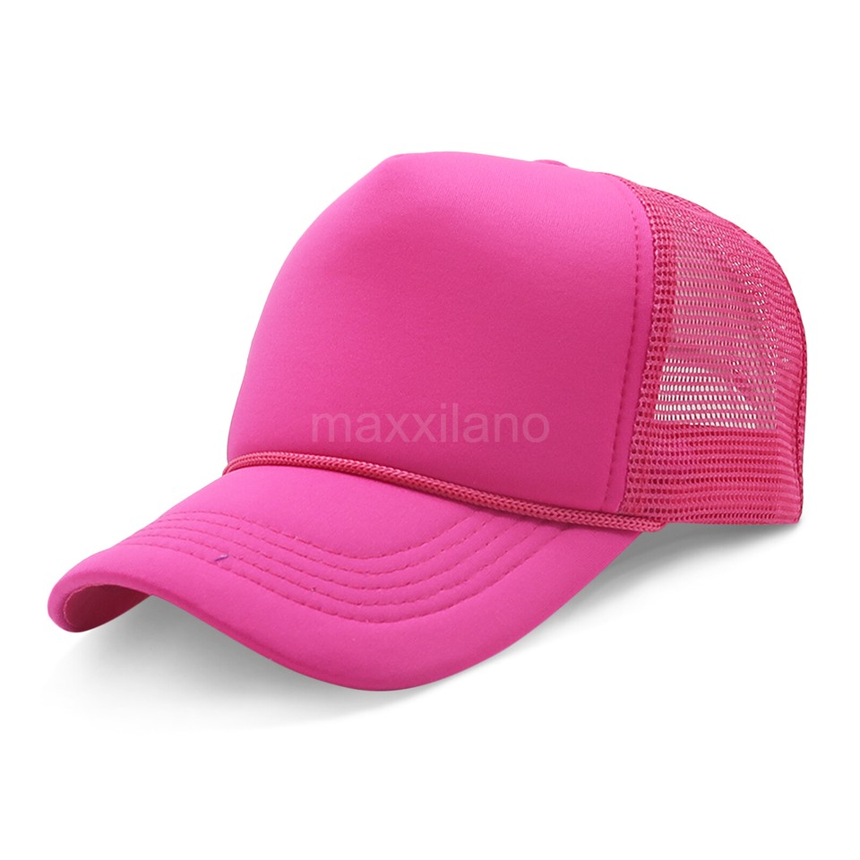 Mens Trucker Hat Mesh Foam Baseball Cap Snapback Adjustable Plain Blank ...