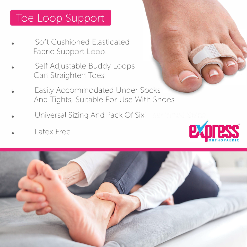 Toe Splint Buddy Loop / Toe Strap Straightener, Broken Toe / Hammer Toe ...