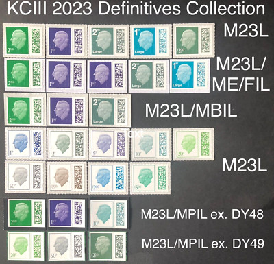 GB 2023 KING CHARLES III BARCODED DEFINITIVE STAMPS complete year ...