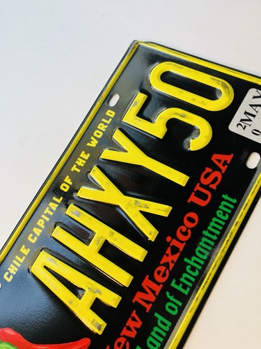 New Mexico USA Chile License Plate Auth. Route 66 Man Bar Expired Decor ...