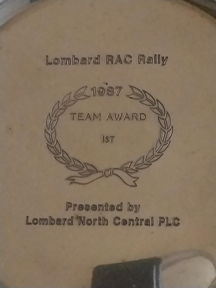 Lombard RAC Rally 1987 1st. Place Team Award Presented to Lancia | eBay