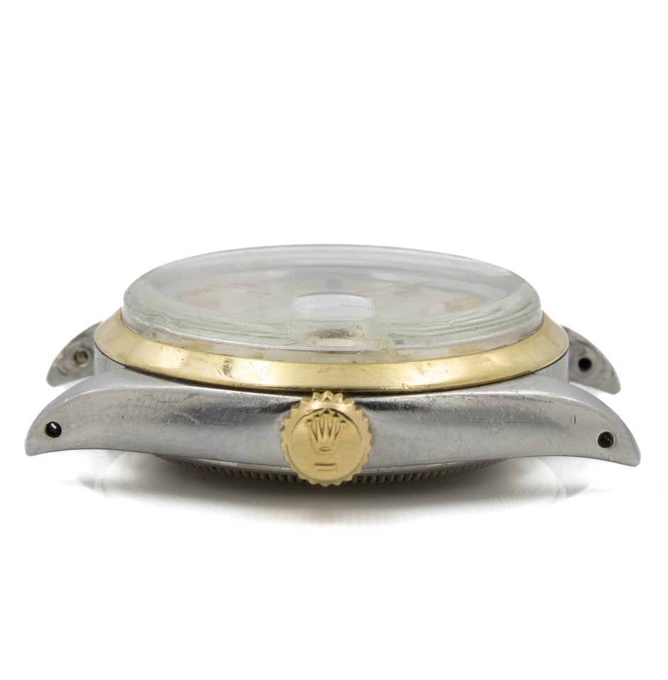 Men's Rolex OP Date Ref.#1500 34mm Two-Tone Silver Dial Watch Head ...