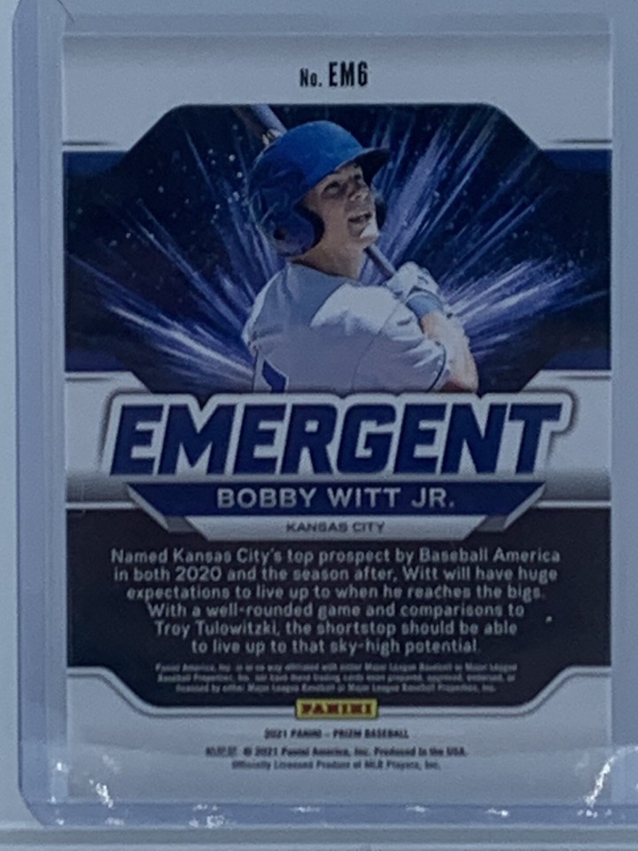 2021 Panini Prizm Emergent Silver Prizm Bobby Witt Jr Kansas City ...