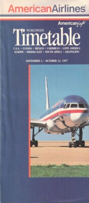 American Airlines timetable 1997/09/03 | eBay