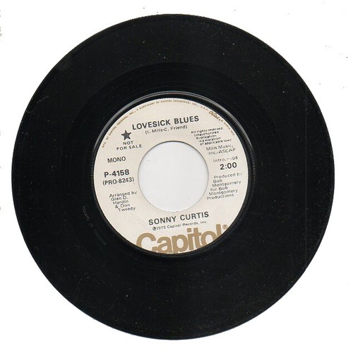 SONNY CURTIS 45 RPM Promo Record "LOVESICK BLUES" Stereo / Mono NEVER ...