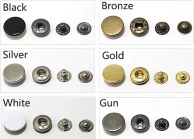 12mm - 17mm Heavy Duty Press Studs Snap Fasteners Poppers Buttons ...