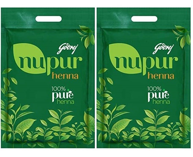 2 x 500g (1kg) Godrej Nupur Herbal Mehandi Henna Powder Natural Hair ...