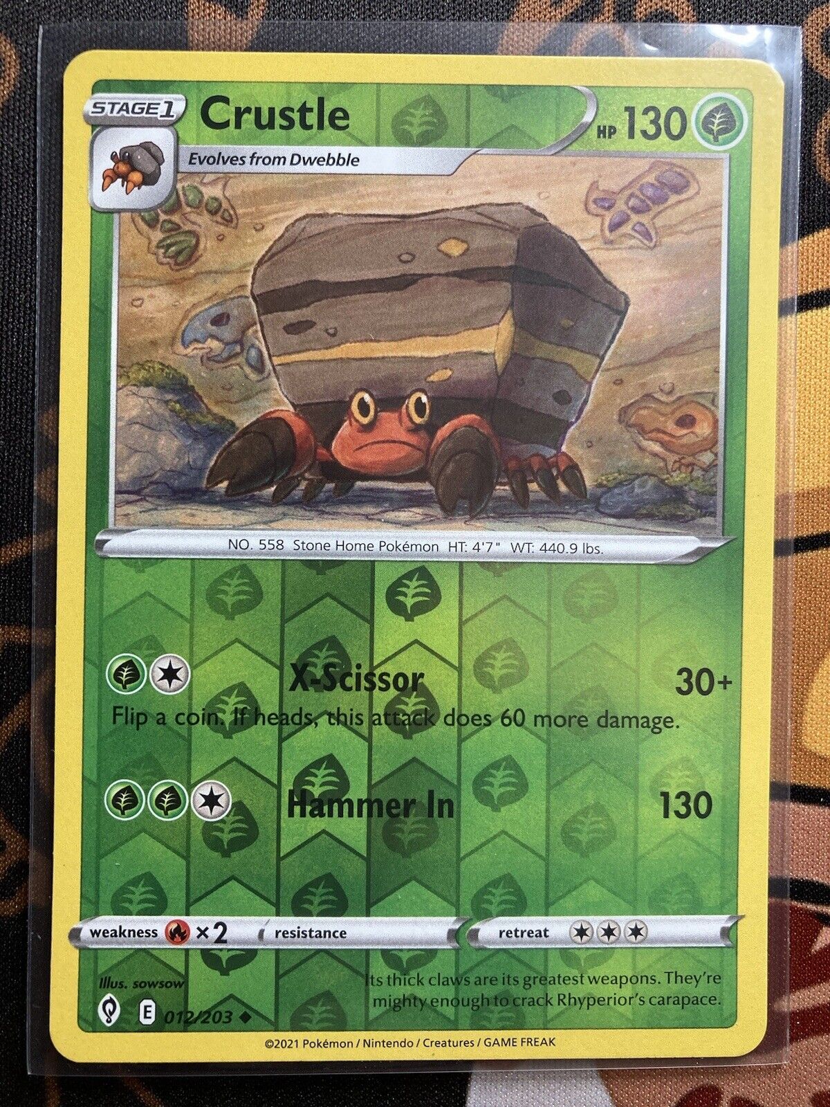 Reverse Holo Crustle 012/203 Evolving Skies Uncommon Pokemon TCG | eBay