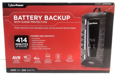 CyberPower 1000VA Battery Back-Up System UPS 12 Outlet Surge Protector ...